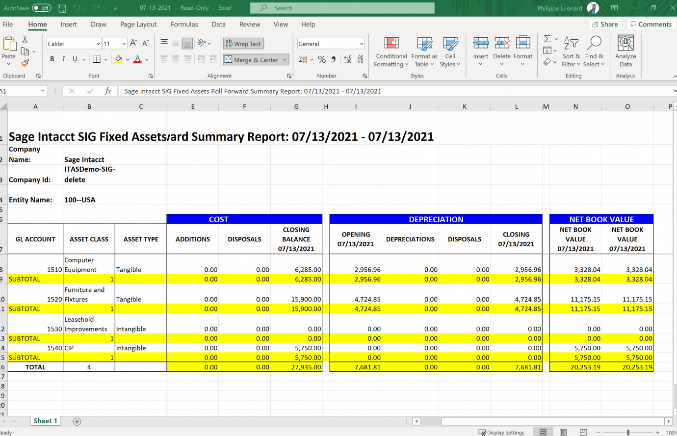 Sage Intacct Fixed Assets
