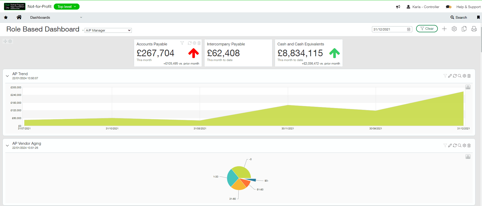 Sage Intacct Dashboards for Budget Holders